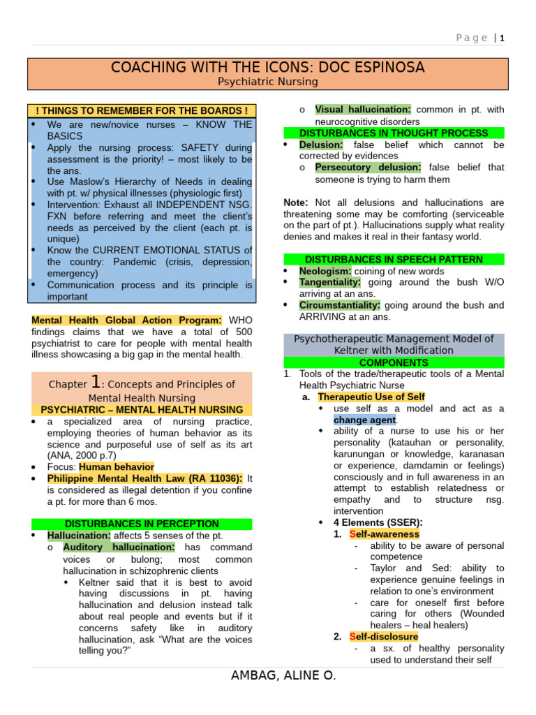 Coaching Psychiatric Nursing | PDF | Id | Anxiety