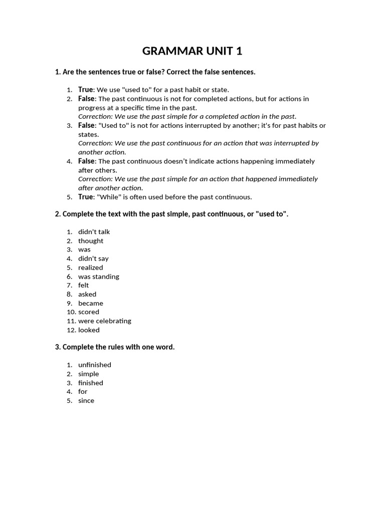 Grammar Unit 1 | PDF | Grammar | Linguistics