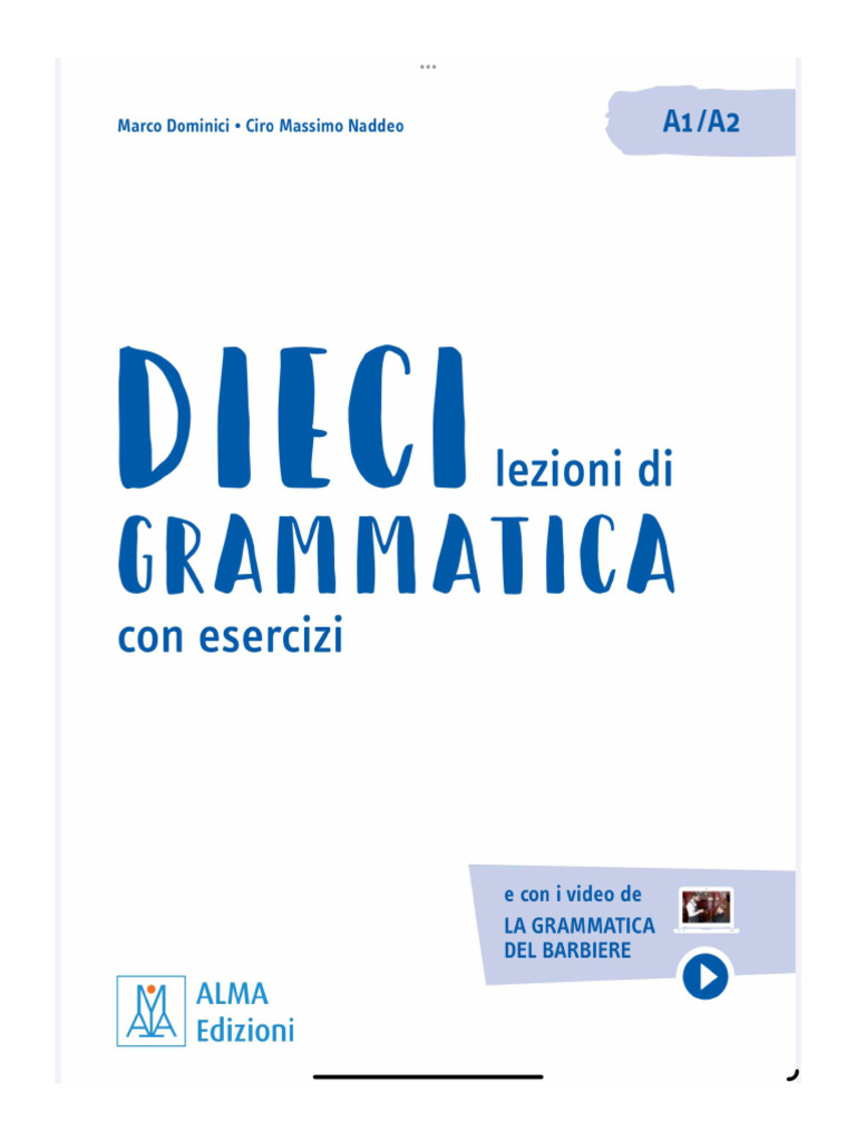 Dieci Grammatica A1 - A2 | PDF