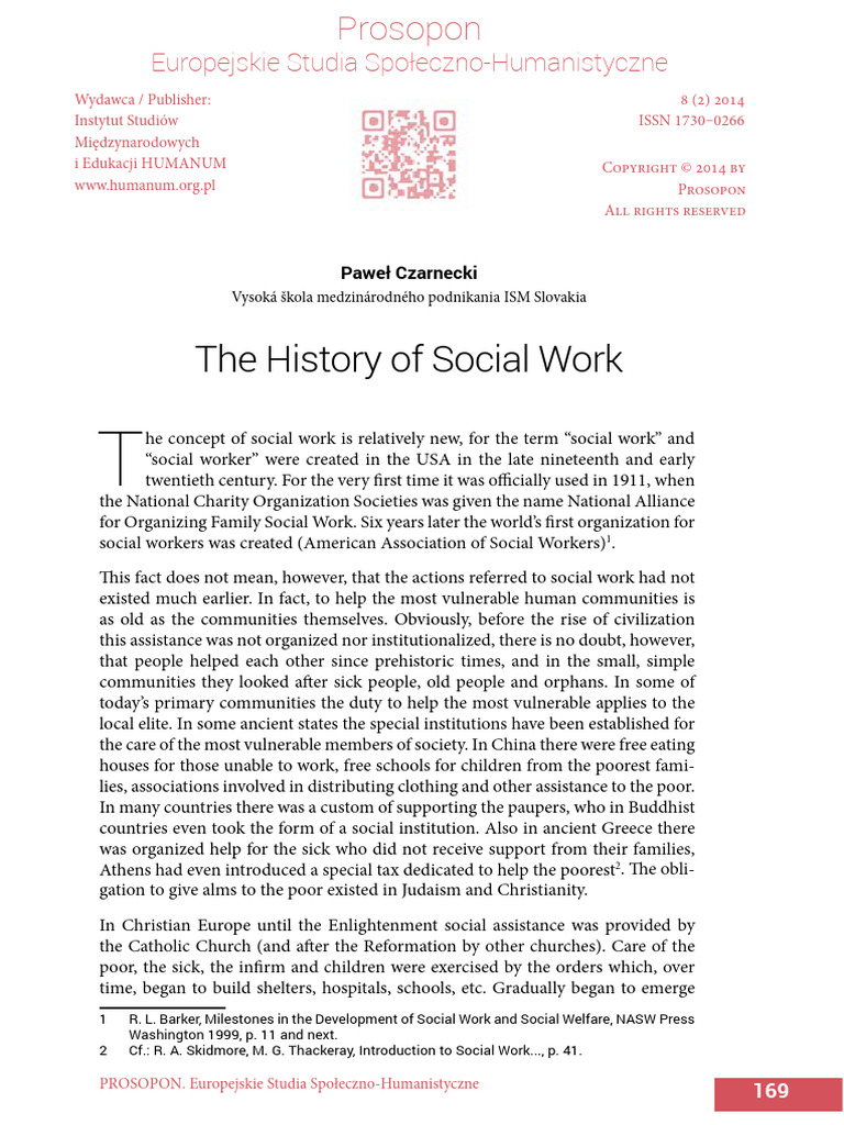 The History of Social Work: Wydawca / Publisher: Instytut Studiów Mi ...