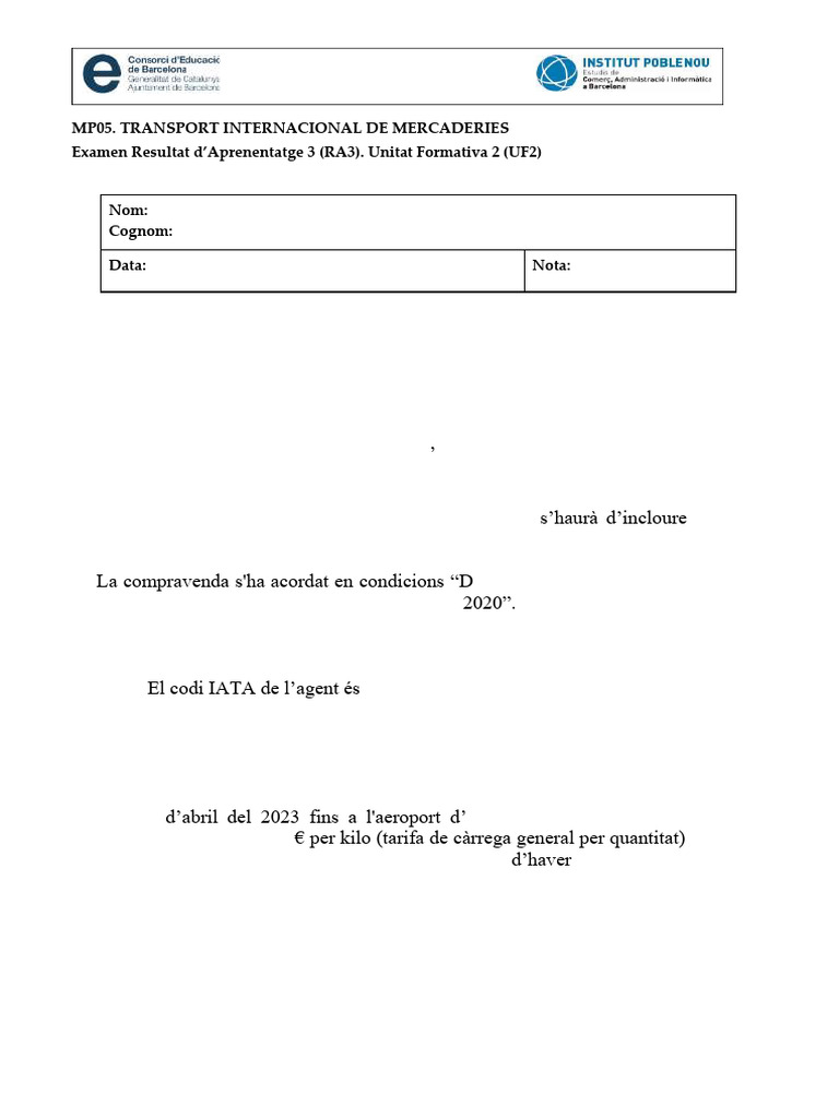 Cas Pràctic 3 Enunciat | PDF