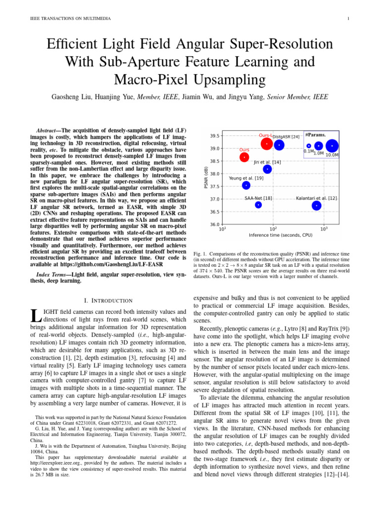 Efficient Light Field Angular Super-Resolution With Sub-Aperture Feature Learning and Macro ...