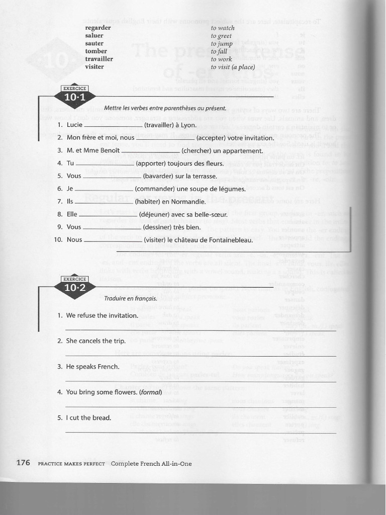 The Present Tense of Er Verbs 3-1685031486946 | PDF
