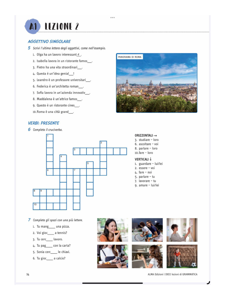 Dieci Grammatica A1 - A2 p14 | PDF