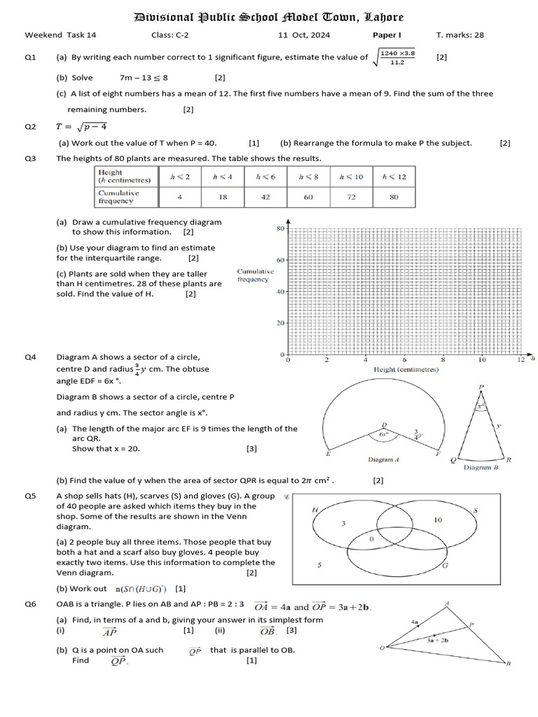 Weekend Task 14 C-2 11 Oct, 24 | PDF | Circle | Angle