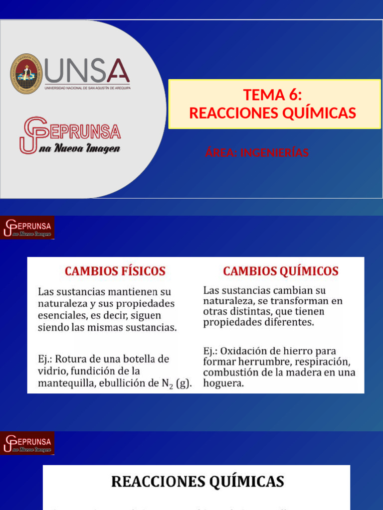 06-Reacciones Quimicas - Actualizado | PDF | Redox | Combustión