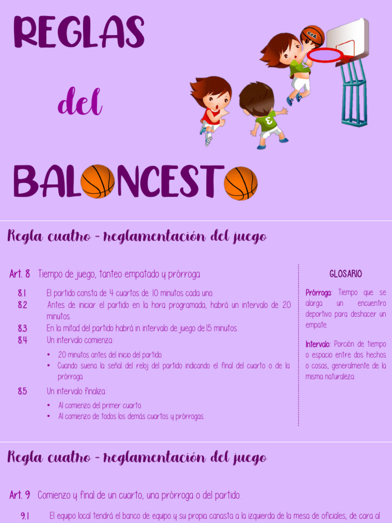 Reglas Del Baloncesto | PDF | Deportes atléticos | Reglas y ...