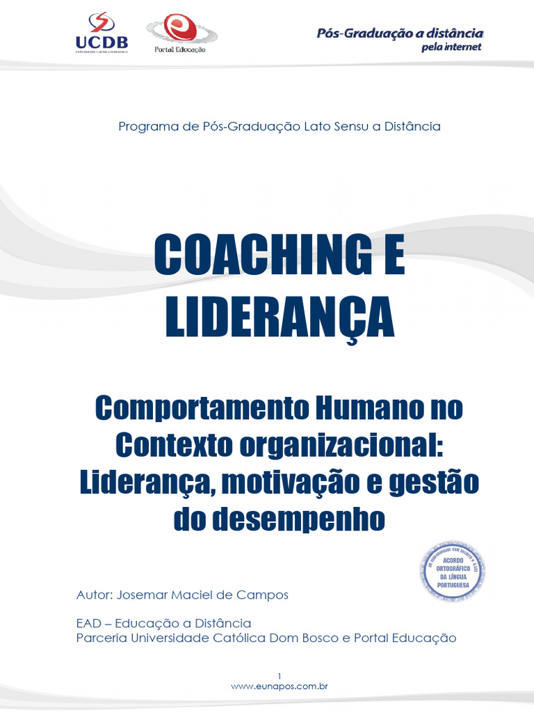 Comp Hum Lider Mot Versao Final | PDF | Liderança | Pensamento
