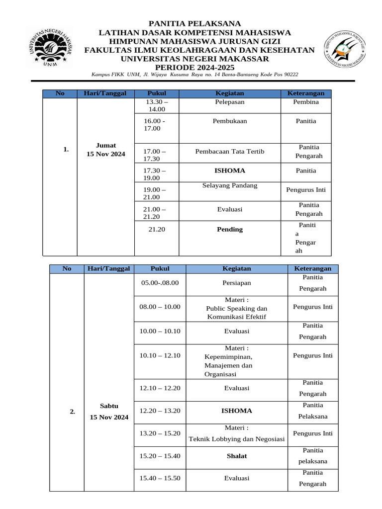 Manual Acara LDKM | PDF