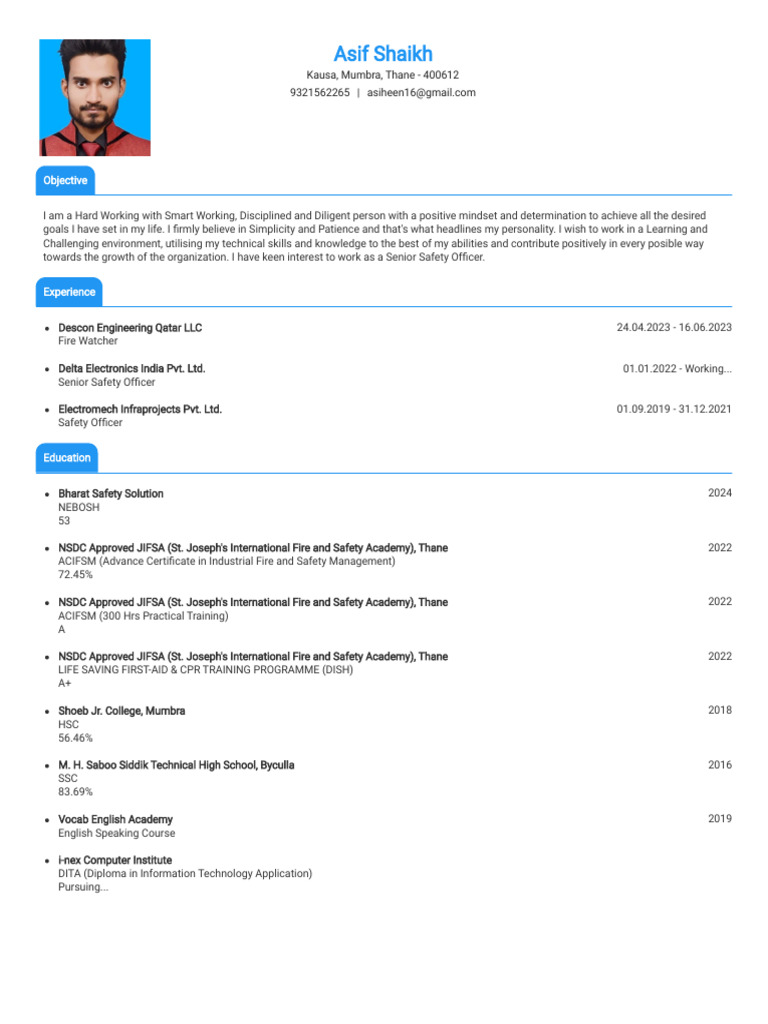 Resume (Asif Shaikh) | PDF