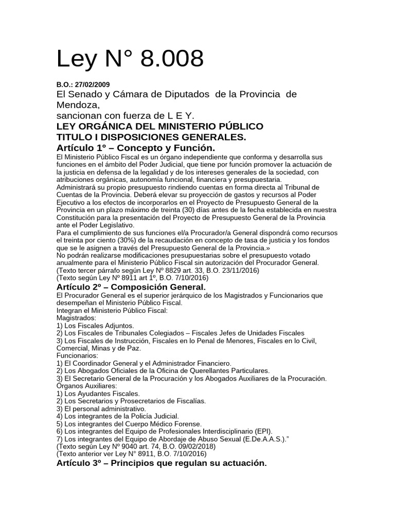 Ley 8008 y 8911 | PDF | Fiscal | Judicaturas