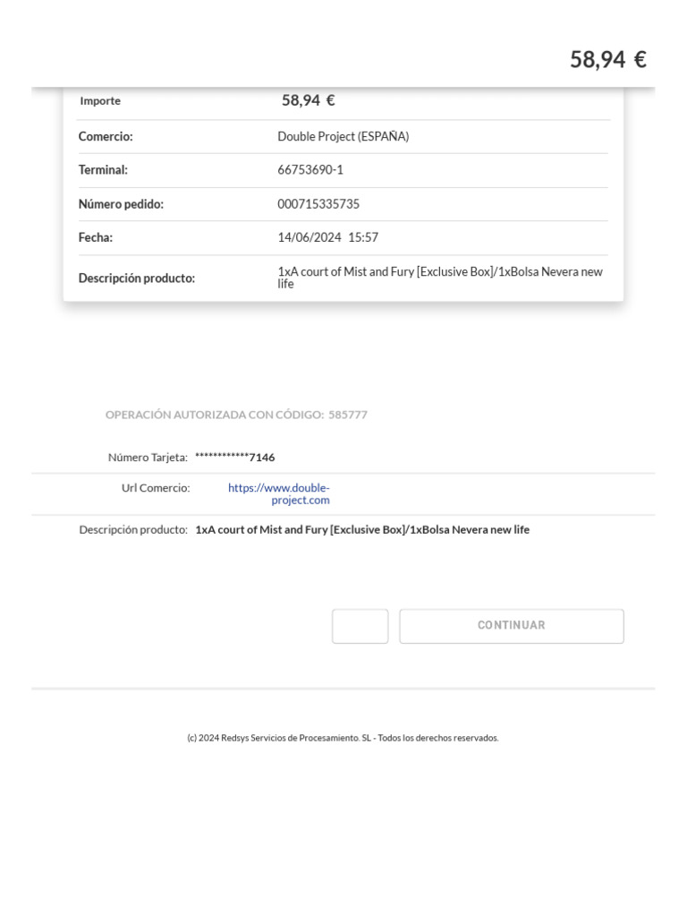Compra Autorizada en Double Project | PDF