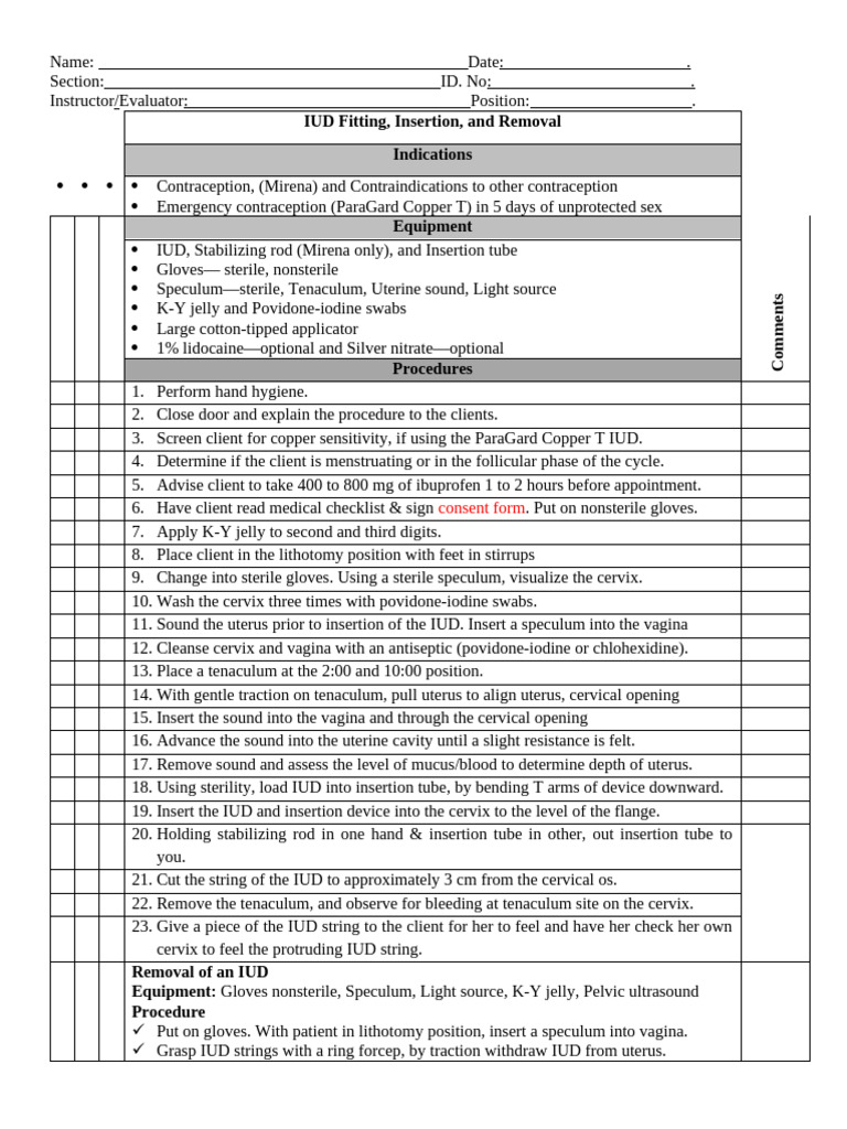 IUCD Insertion and Removal | PDF | Sexual Health | Mammal Female ...