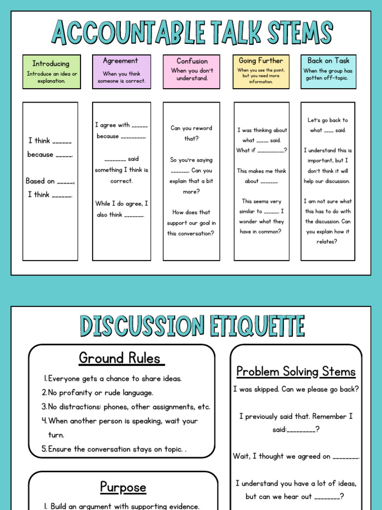Accountable Talk STEMS and Rules | PDF | Self-Improvement