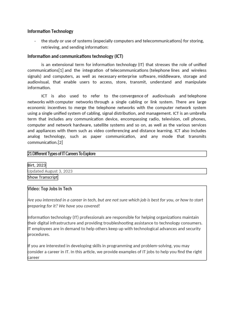 1 Information Technology Lessons | PDF | Internet & Web | World Wide Web