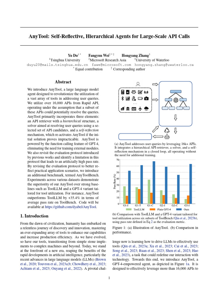 AnyTool - Self-Reflective, Hierarchical Agents For Large-Scale API Calls | PDF | Information ...