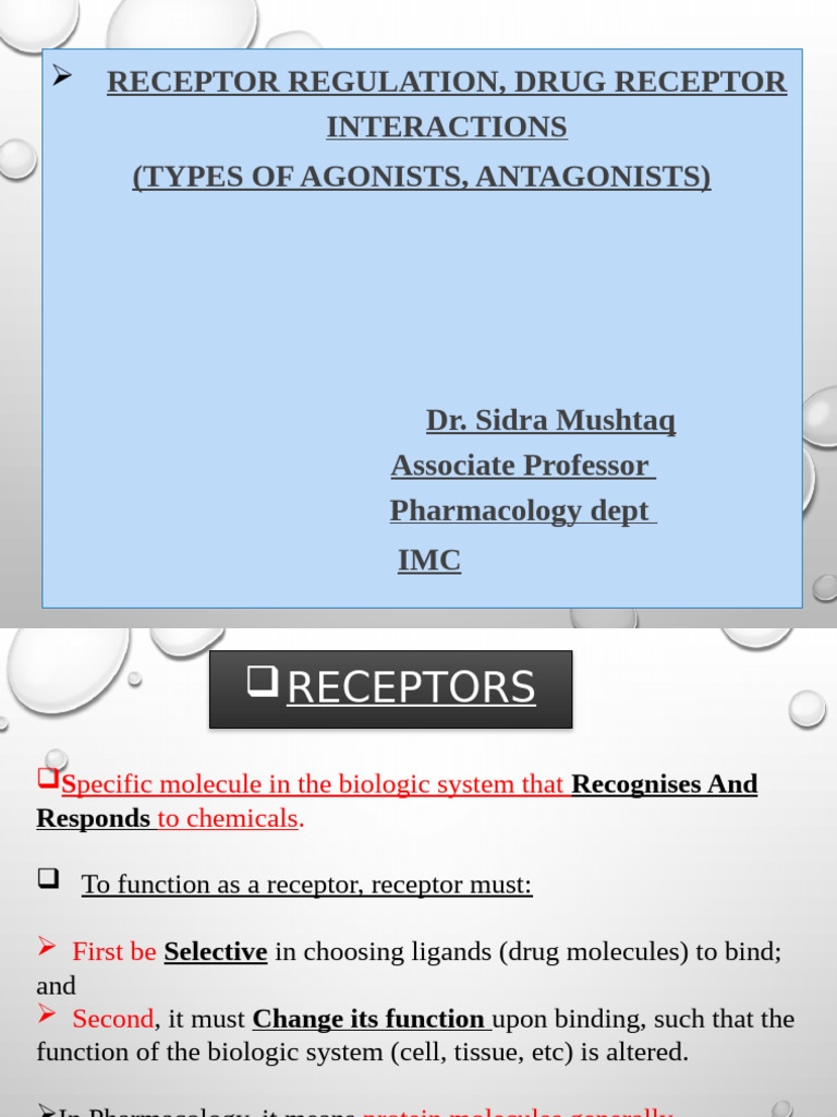 Receptor-Drug Interactions and Receptor Regulation | PDF | Receptor ...