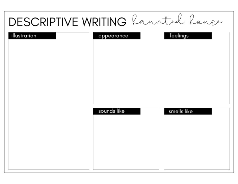 Haunted House Descriptive Writing Text Type Scaffold | PDF
