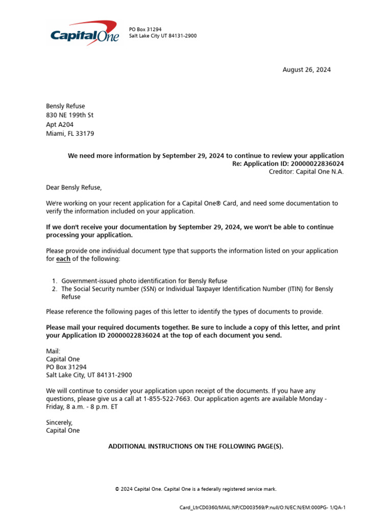 Additional Information Letter | PDF | Social Security Number | Identity ...
