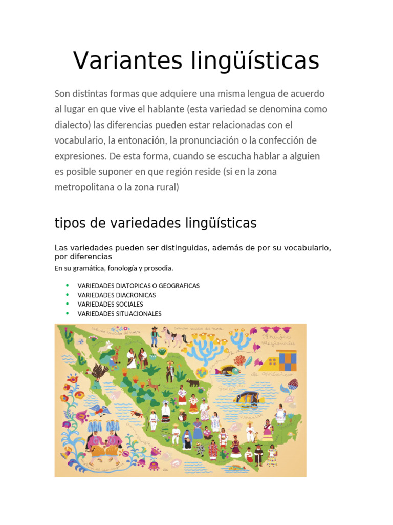 Variedades Lingüísticas y Dialectos | PDF
