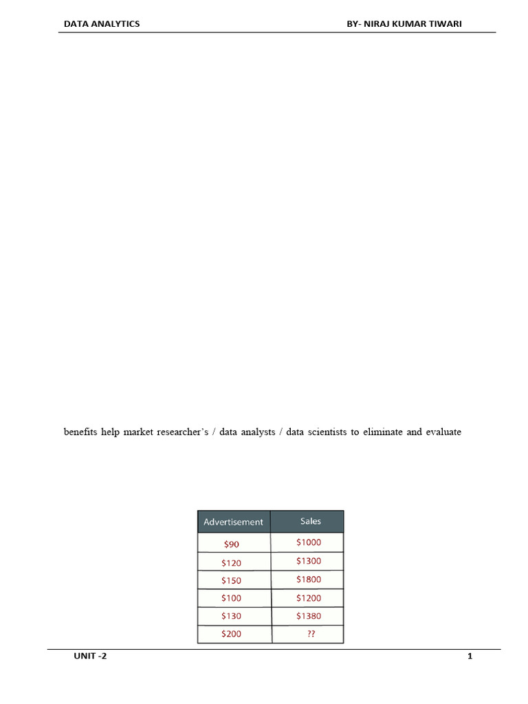 Unit 2 | PDF | Support Vector Machine | Regression Analysis