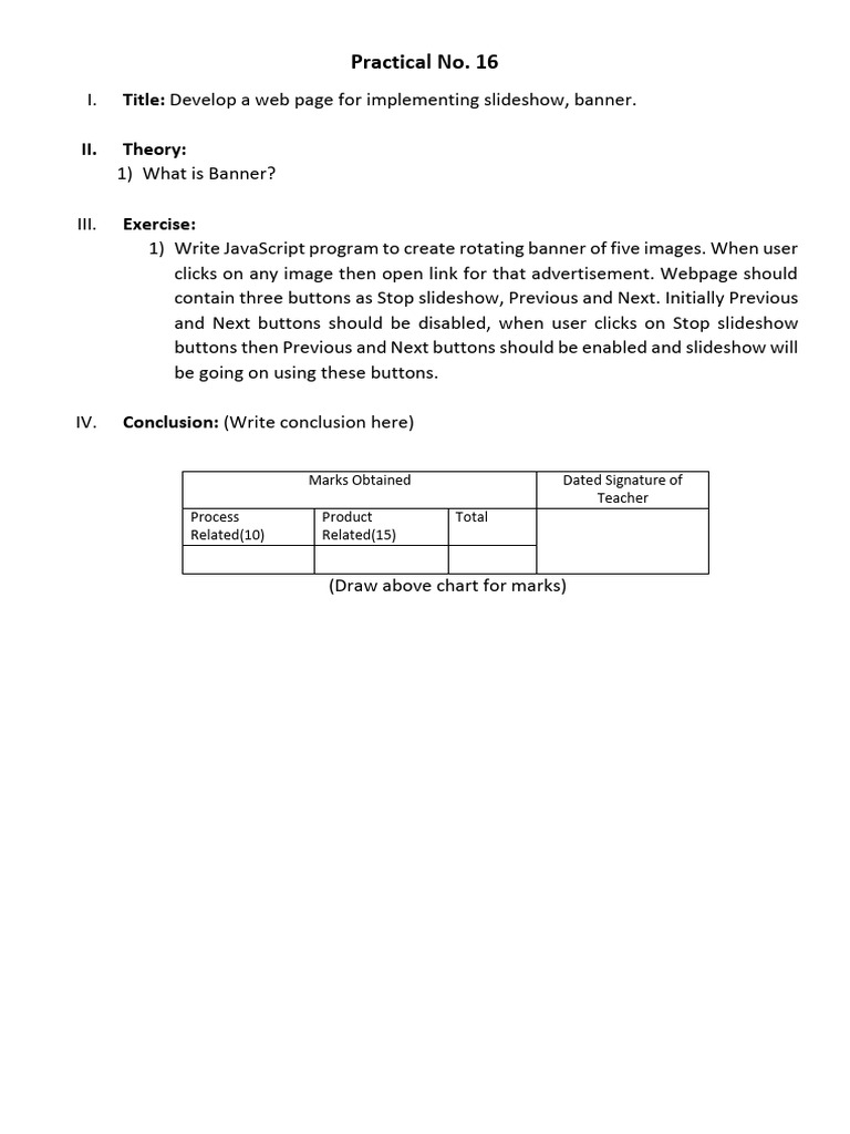CSS - Practical No 16 | PDF