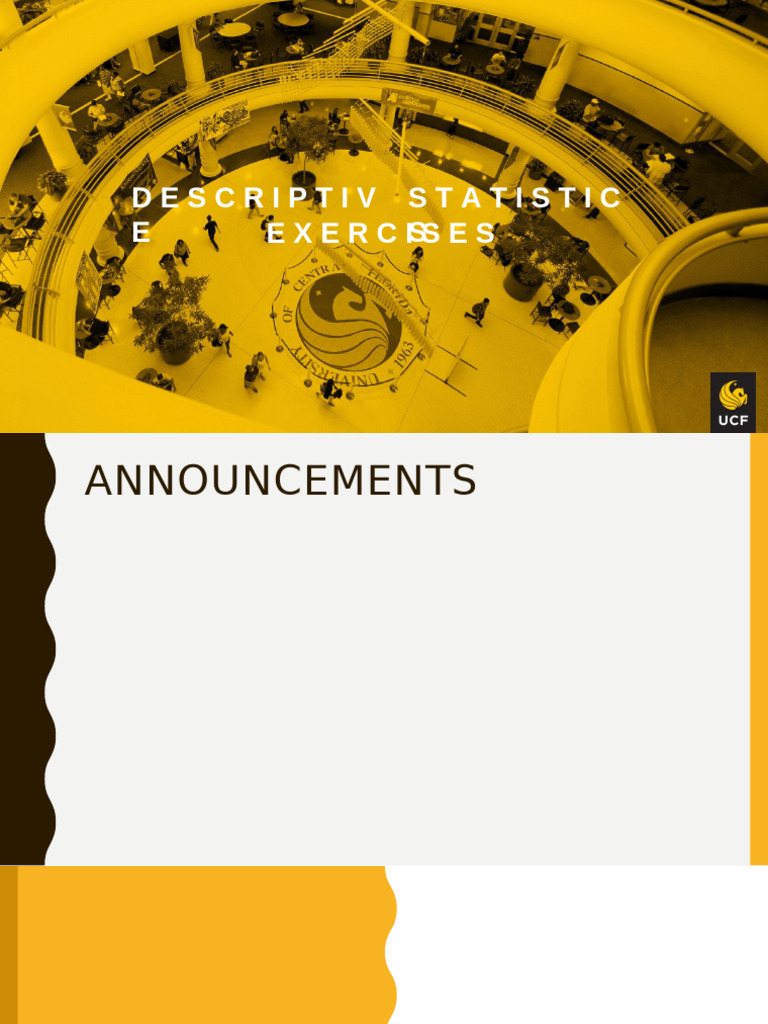 Descriptive Statistics Exercises | PDF | Statistics | Descriptive Statistics