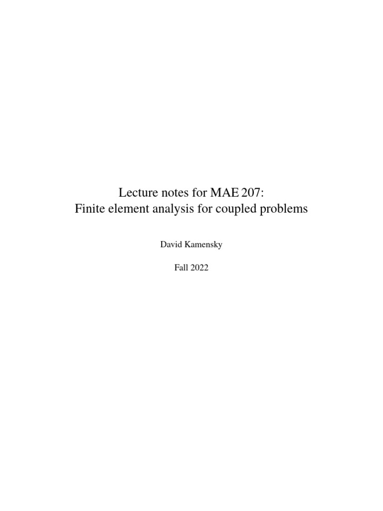 FEA for Coupled Problems | PDF | Norm (Mathematics) | Distribution (Mathematics)
