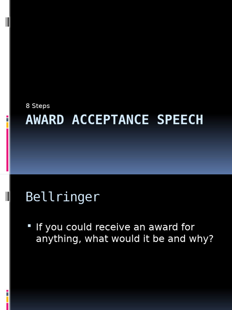 13 Award Acceptance Speech - 8 Steps | PDF | Language Arts & Discipline ...
