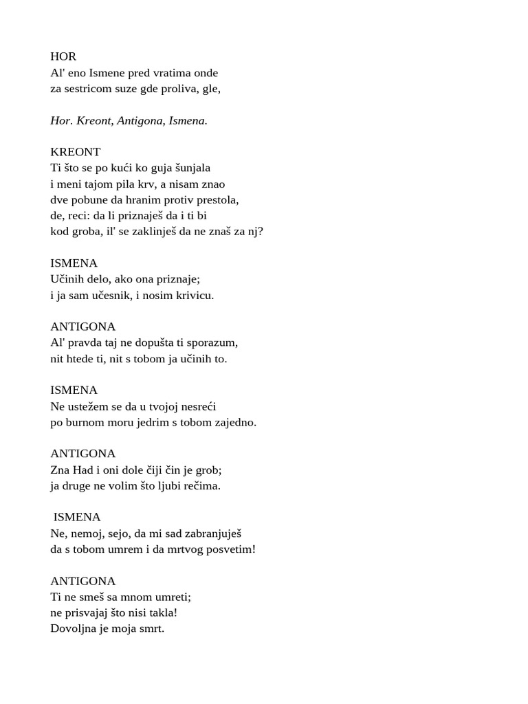 A 4 Ismena Antigona Kreont | PDF