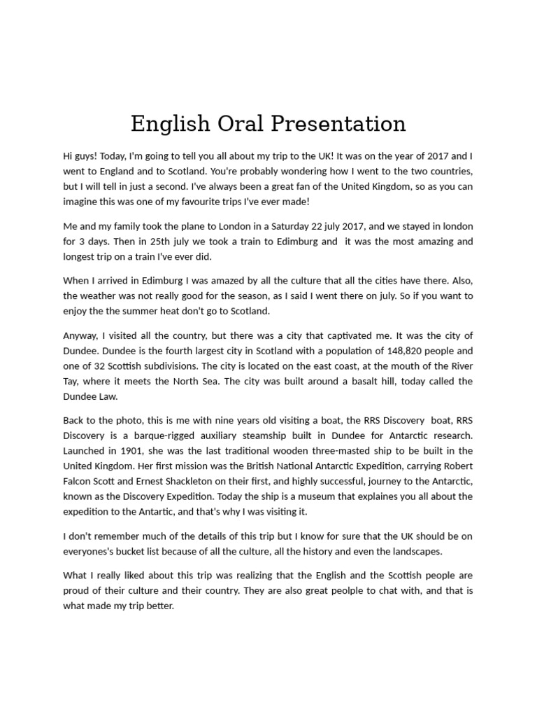English Oral Presentation | PDF