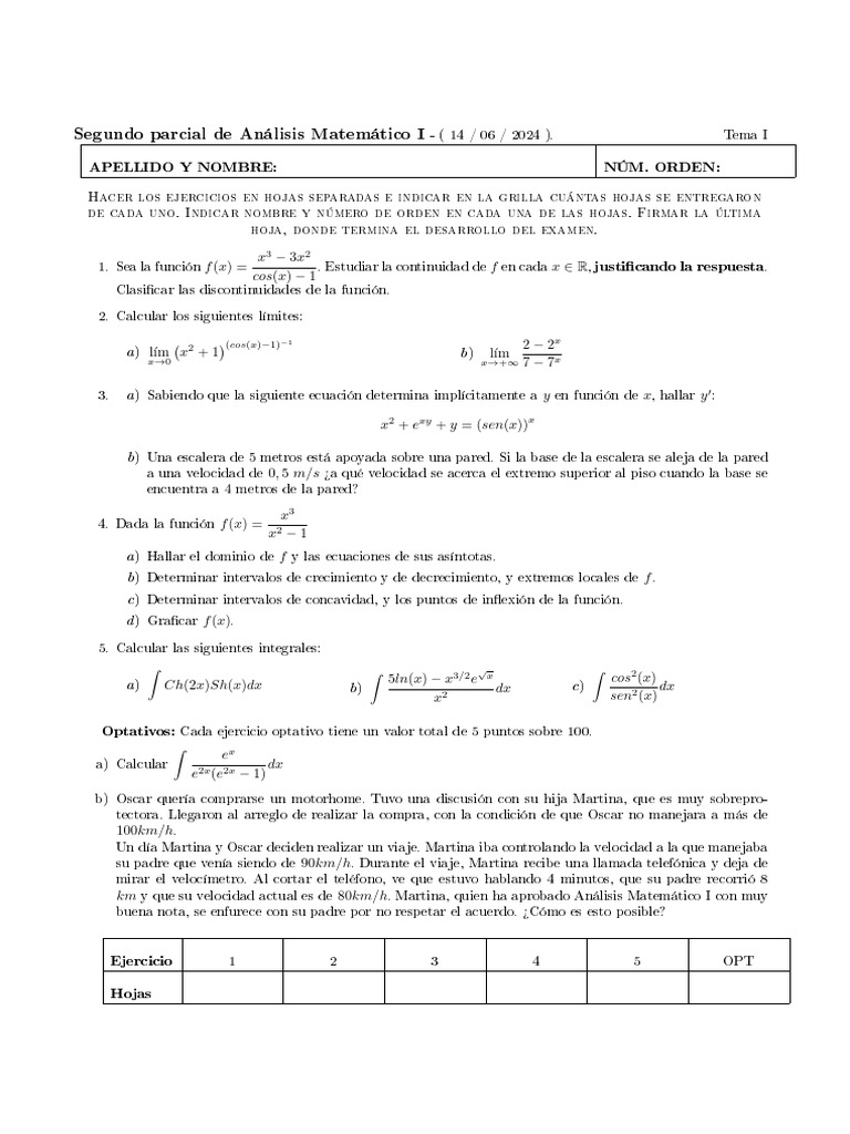 2 Parcial de Analisis Matematico I | PDF | Conceptos matemáticos | Análisis matemático