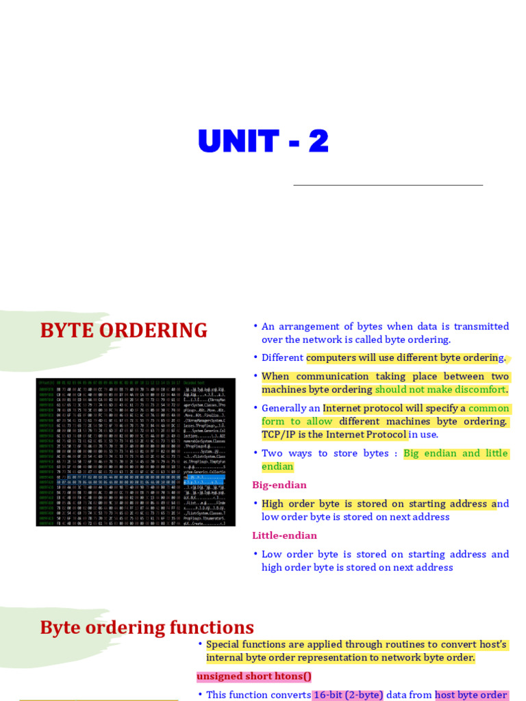 UNIT 2 | PDF | Transmission Control Protocol | Network Socket