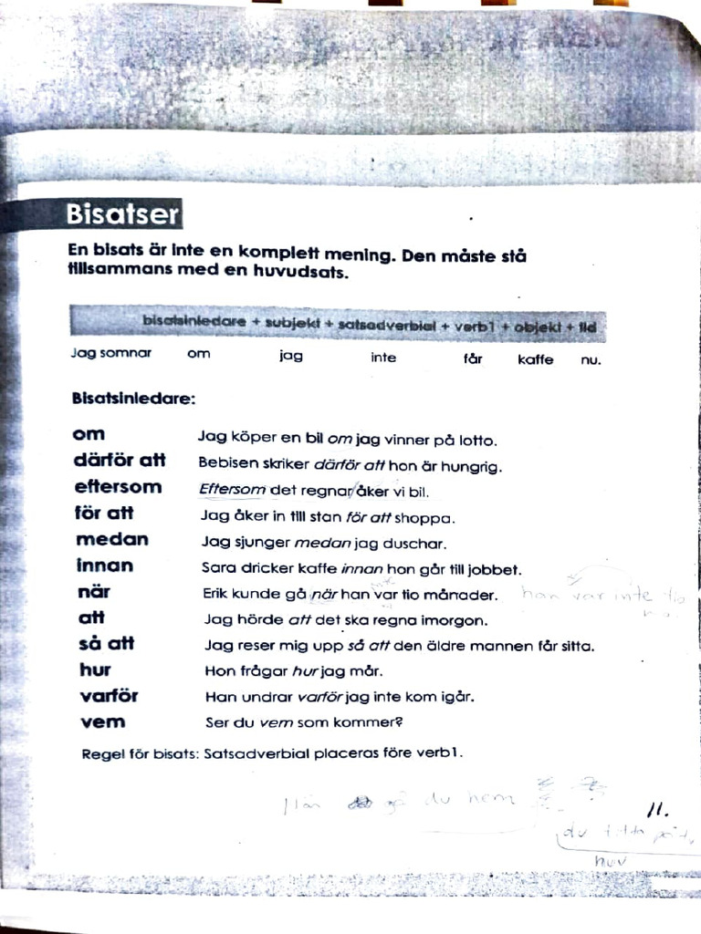 Bisats Och Huvudsats | PDF