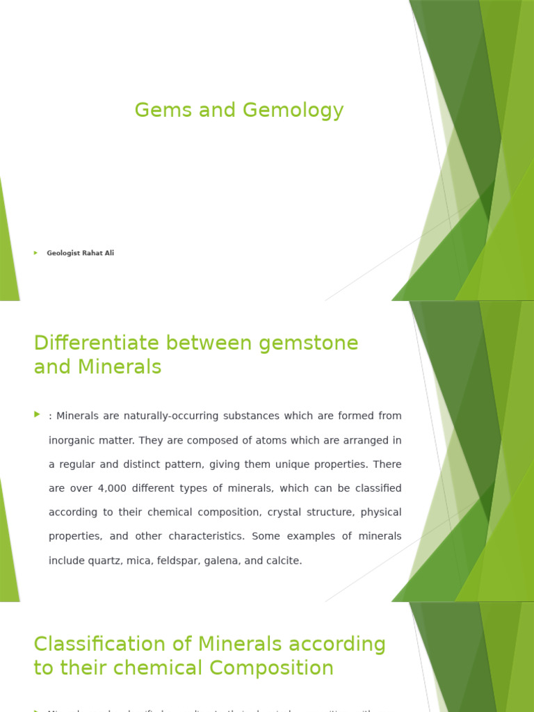 Properties of Gemstones | PDF | Minerals | Gemstone