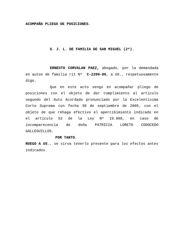 Acompaña Pliego de Posiciones | PDF