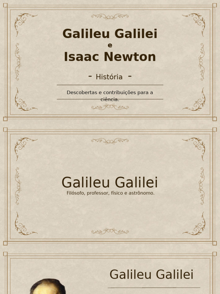 Galileu Galilei e Isaac Newton 7ºD | PDF | Leis do Movimento de Newton ...
