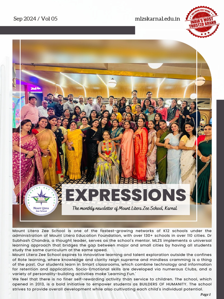 MLZS_Karnal_ September 2024 Newsletter | PDF