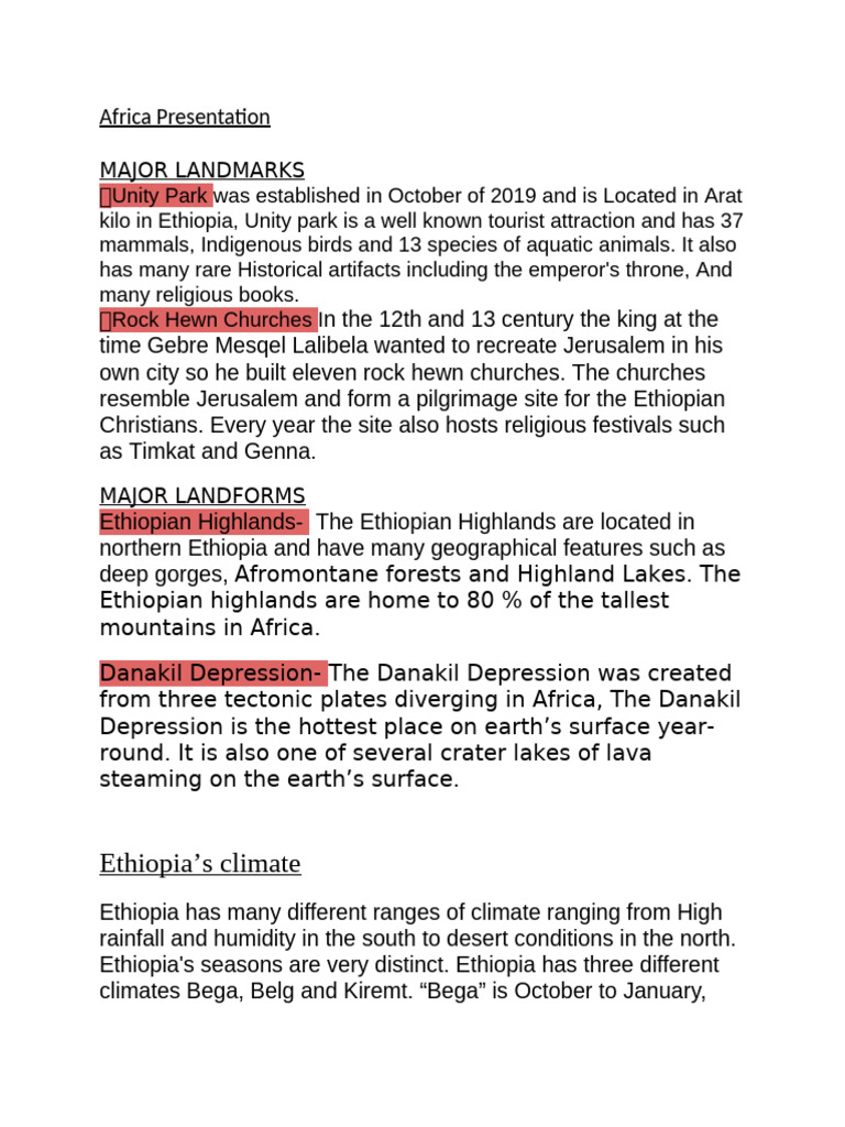 Africa Presentation | PDF | Ethiopia