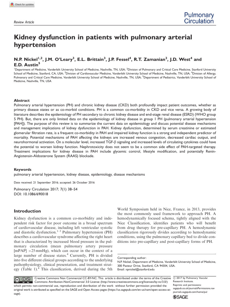 Nickel Et Al 2017 Kidney Dysfunction in Patients With Pulmonary ...