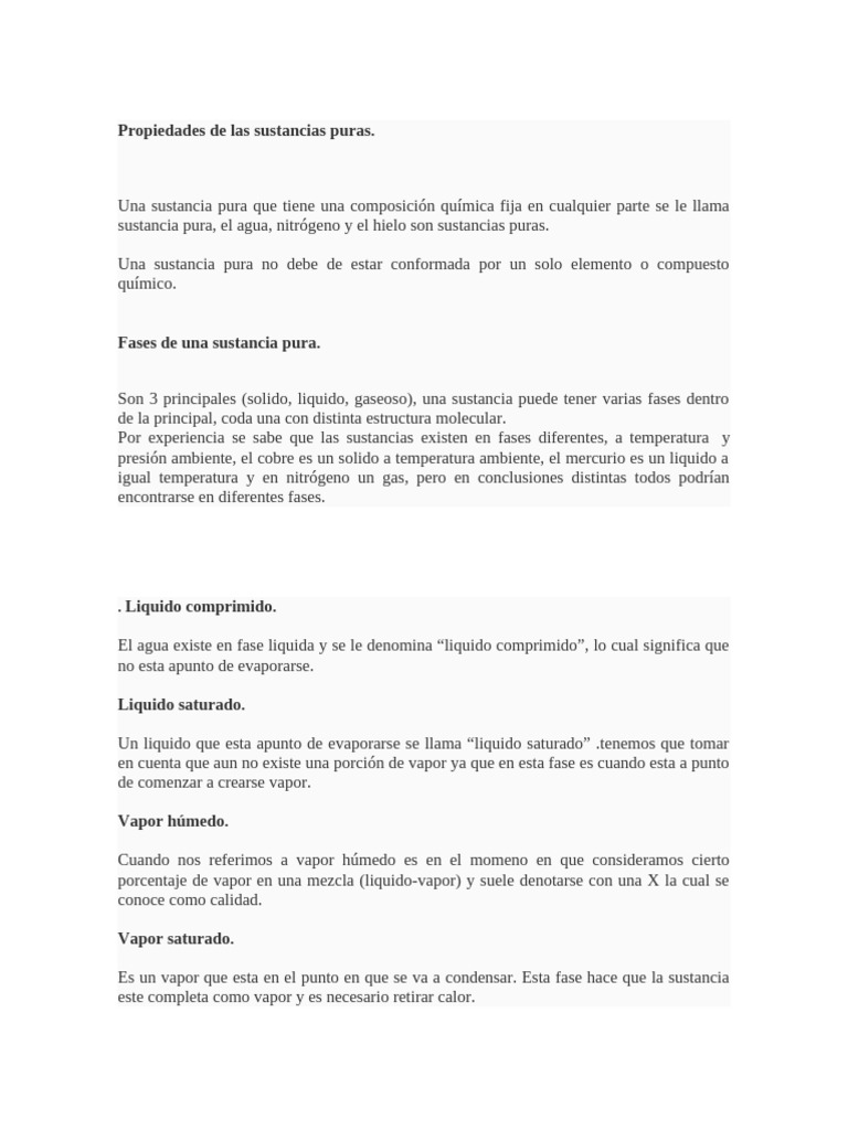 Propiedades de Las Sustancias Puras | PDF