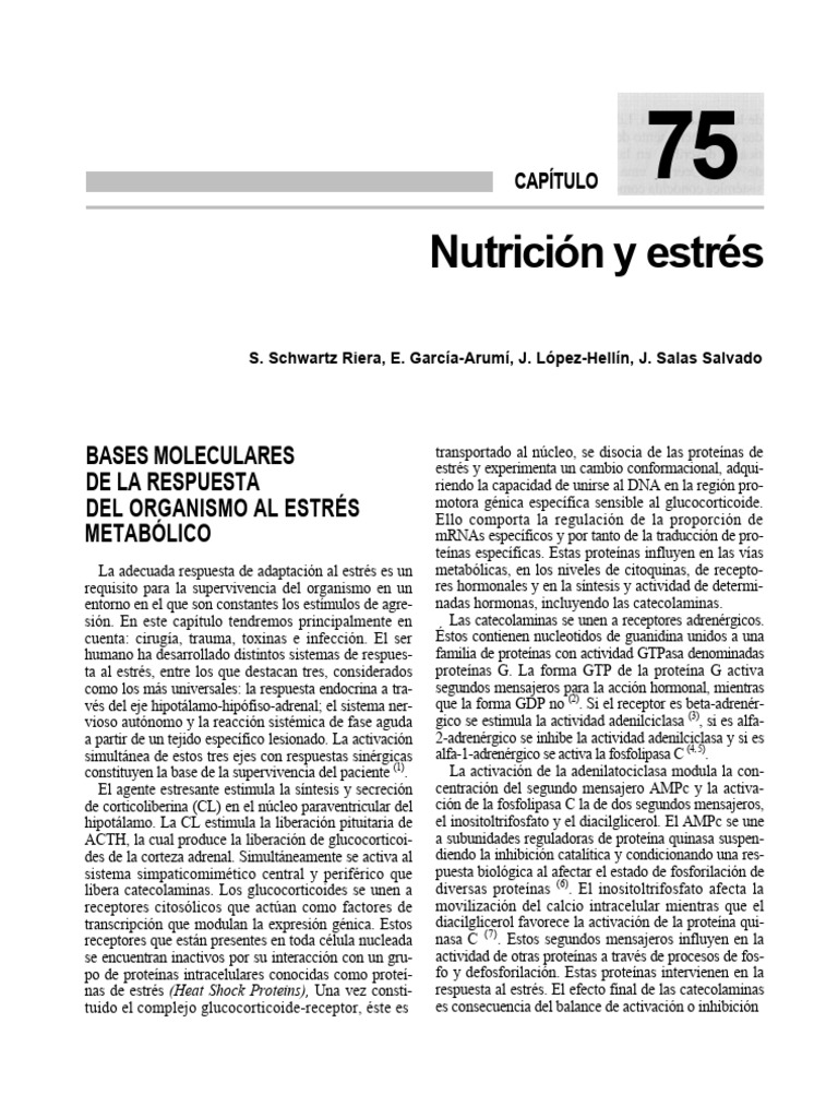 Respuesta del organismo al estrés metabólico | PDF | Proteínas ...