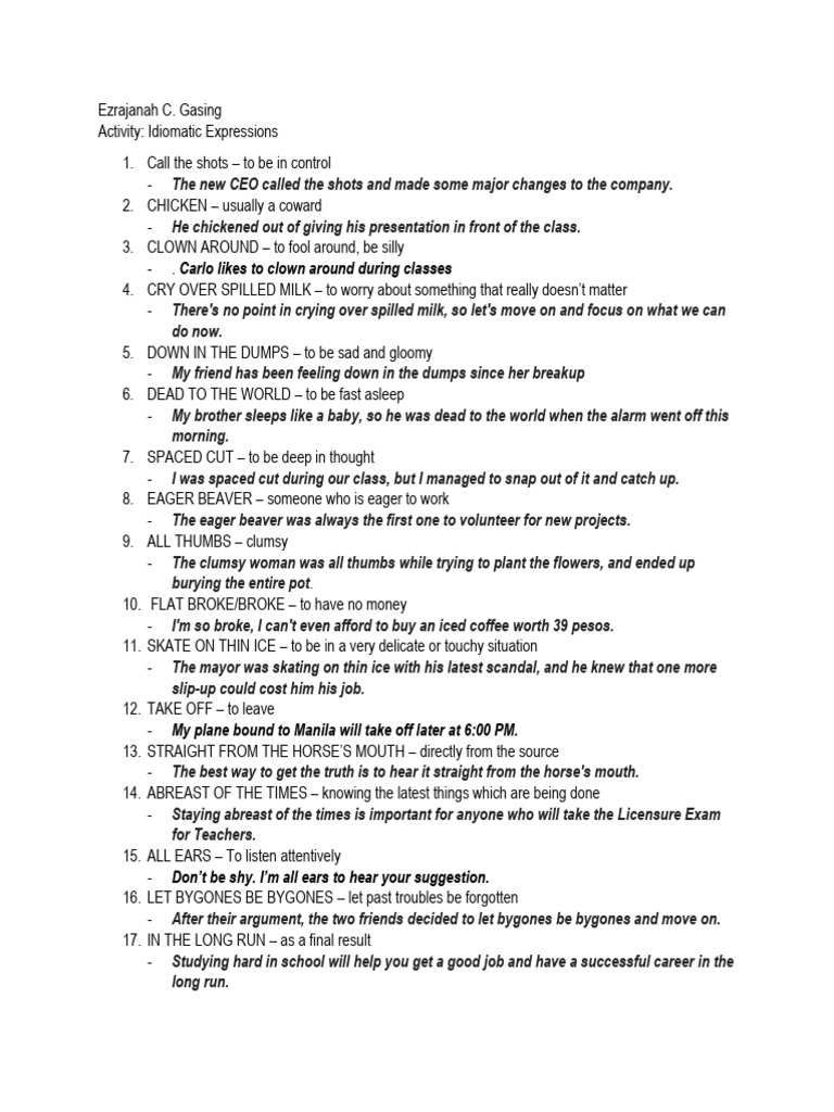 Idiomatic-Expressions | PDF