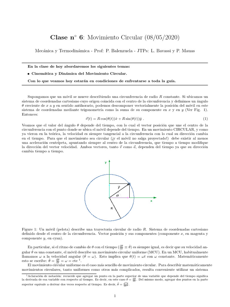 Clase6 - MyT1C2020 MAS | PDF | Fuerza | Aceleración