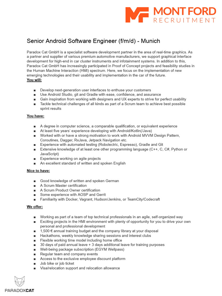 Paradox Cat - Android Software Engineer | PDF | User Interface | Scrum ...
