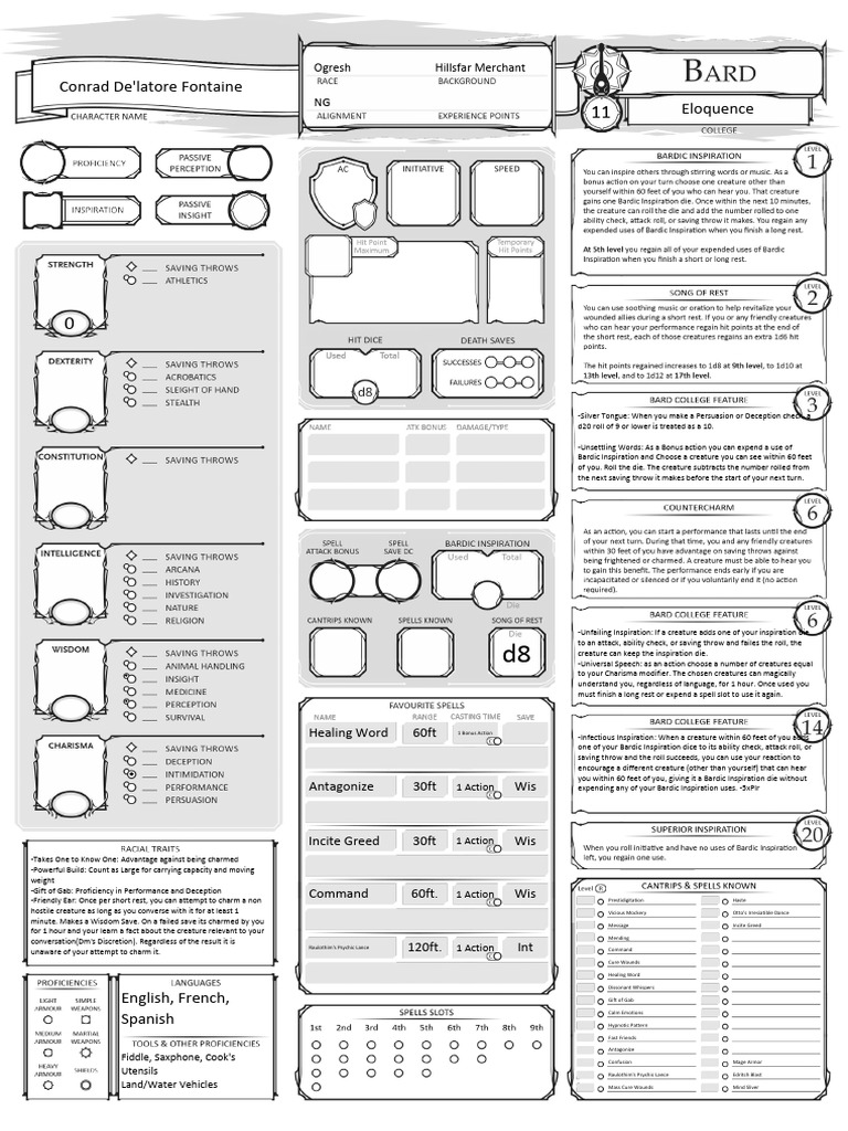 Conrad Sheet | PDF