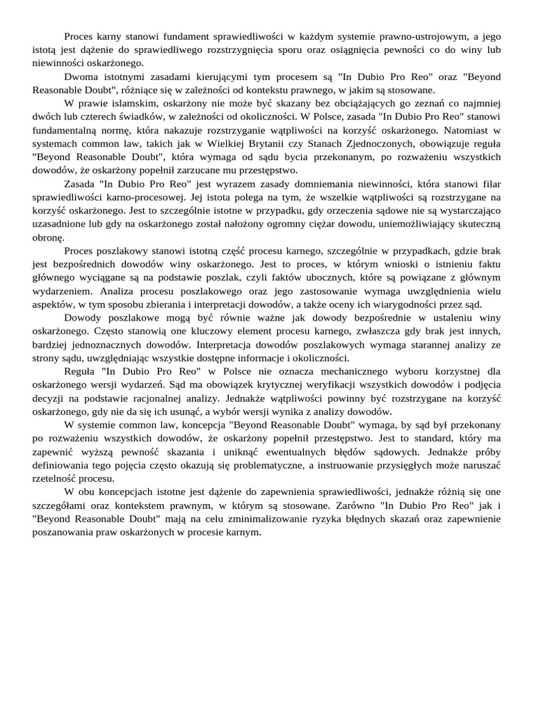 In Dubio Pro Reo, Beyond Resonable Doubt | PDF