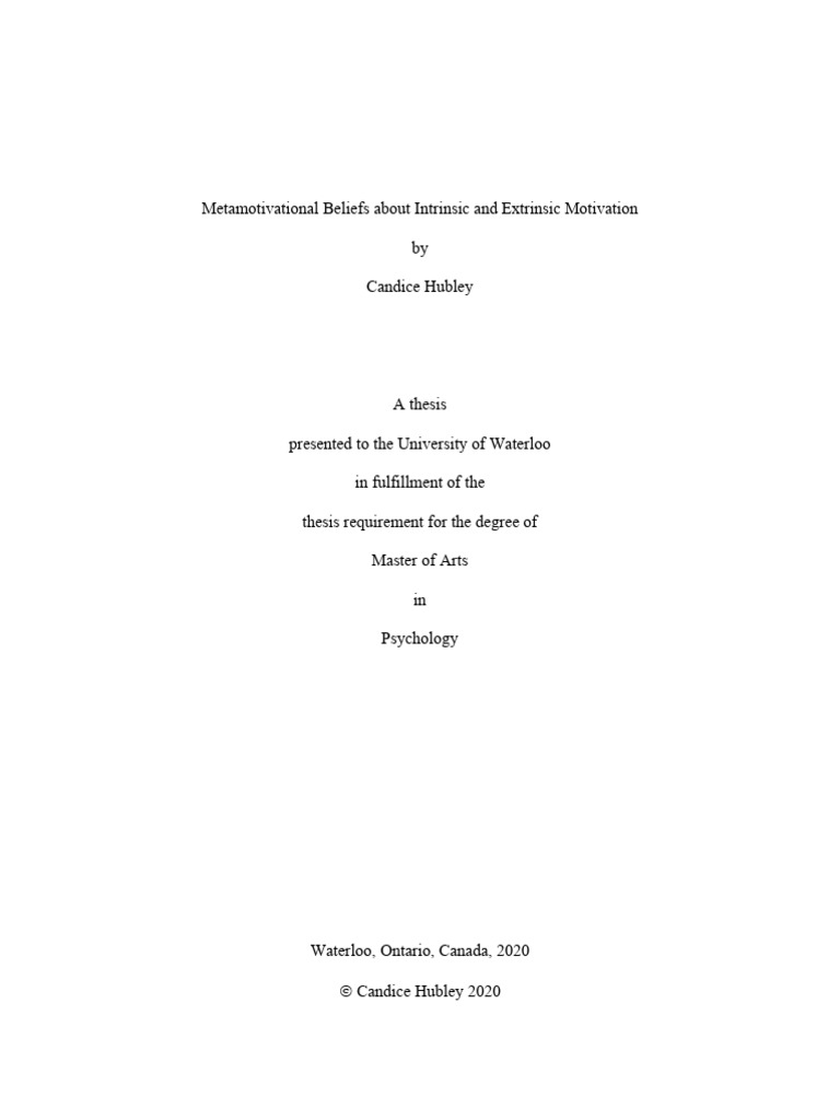 Hubley Candice | PDF | Motivation | Motivational