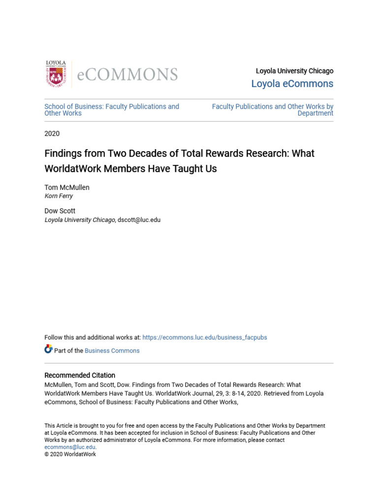 Findings From Two Decades of Total Rewards Research - What Worldat ...