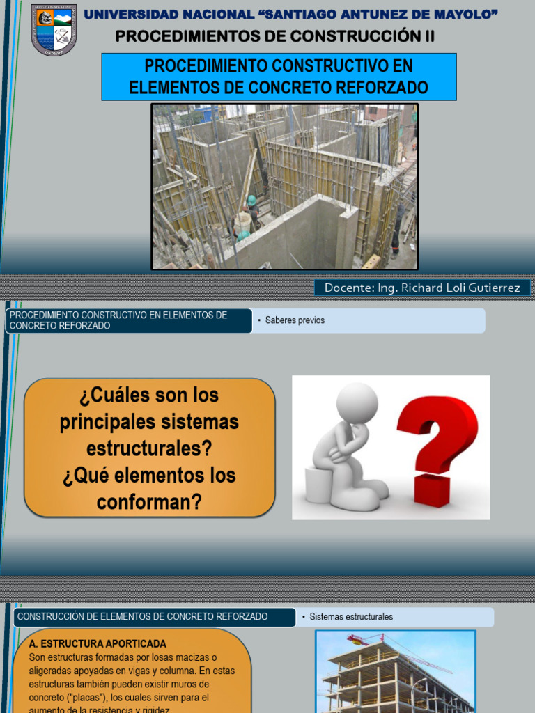 Pract Procedimientos Constructivos - Estructuras | PDF | Fundación (Ingeniería) | Hormigón